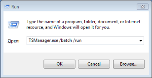 Running the TS Manager Software in batch mode